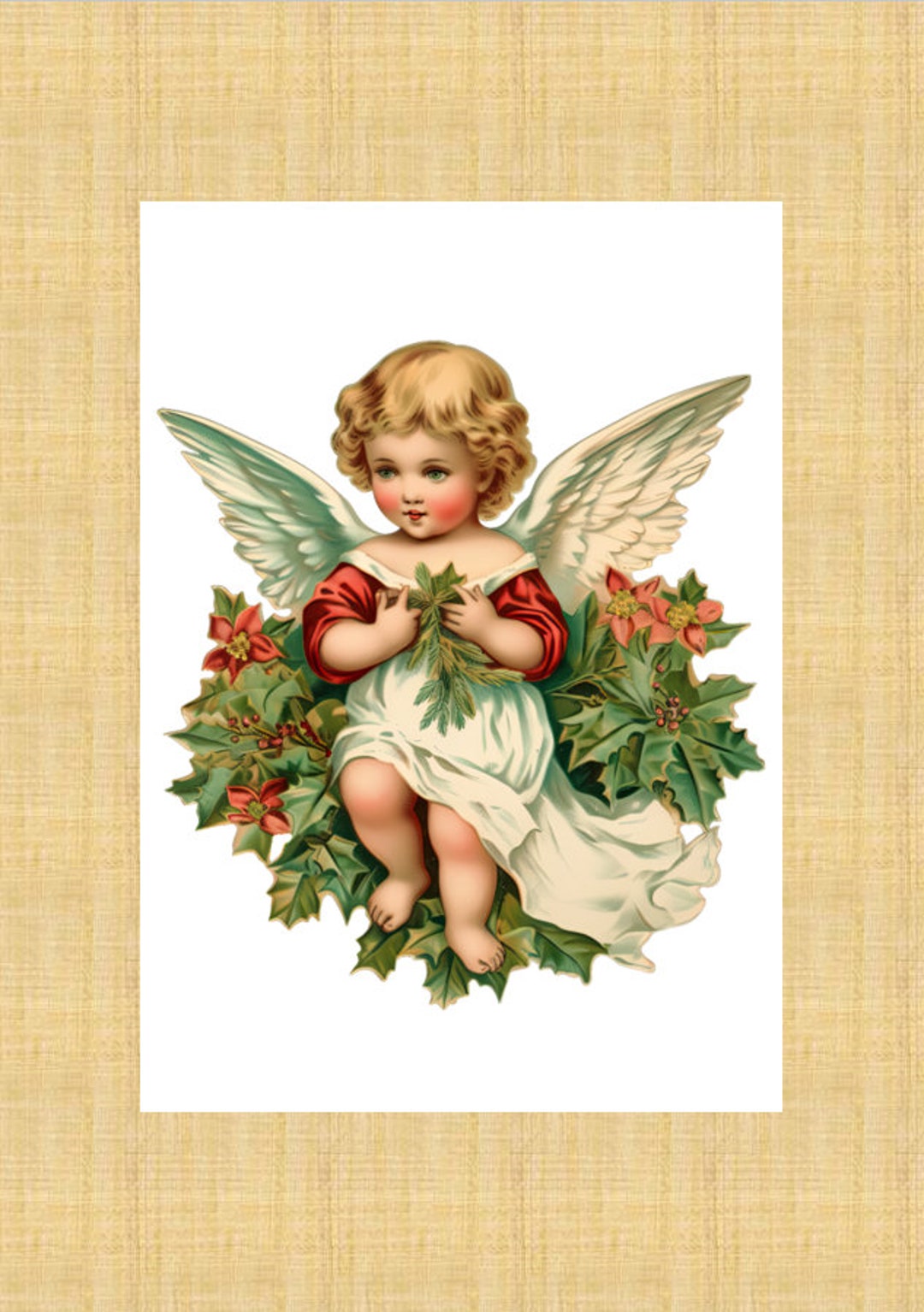 Christmas Card Postcard Christmas Angel Vintage Christmas - Etsy