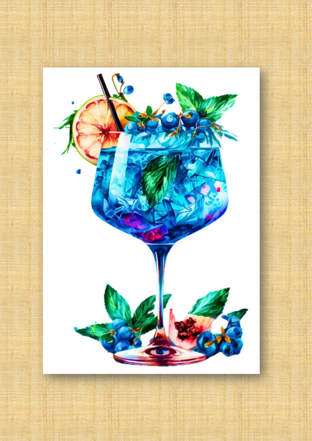Postcard Cocktail Birthday Card A6 400g Holiday Card - Etsy