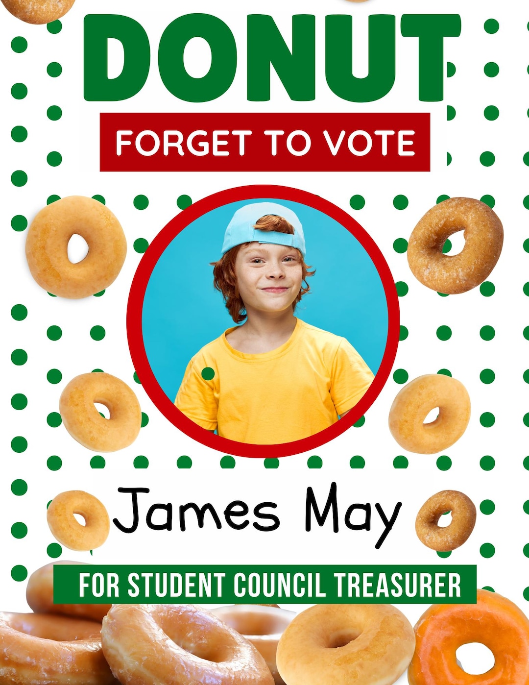 Donut Forget to Vote , Canva, School Election , Digital Download ...