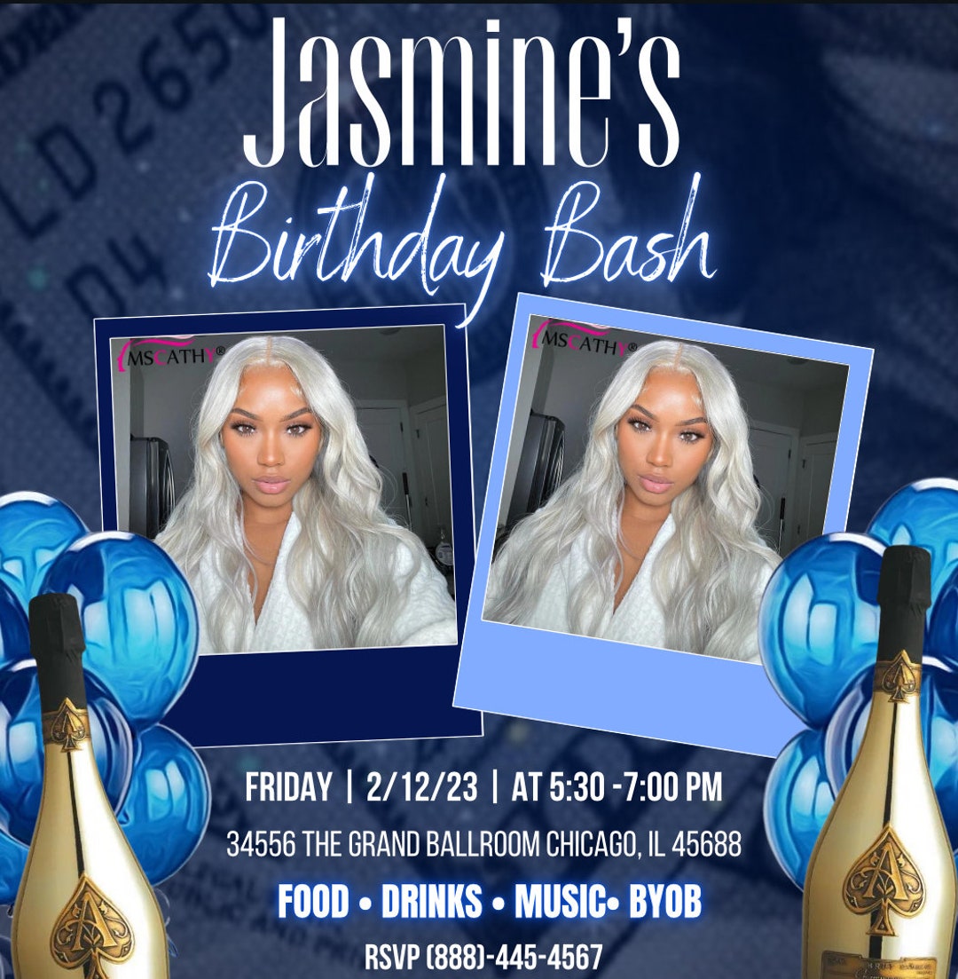 Editable Blue Invitation , Digital Download, Instant Download, Canva ...