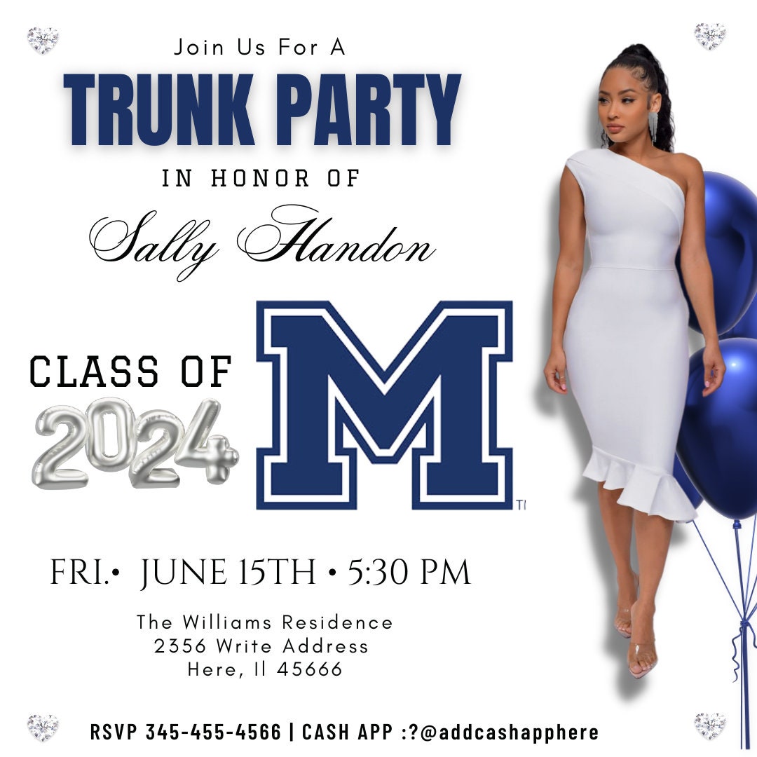 Trunk Party Invite, Going Away, College , Editable , Digital Download ...