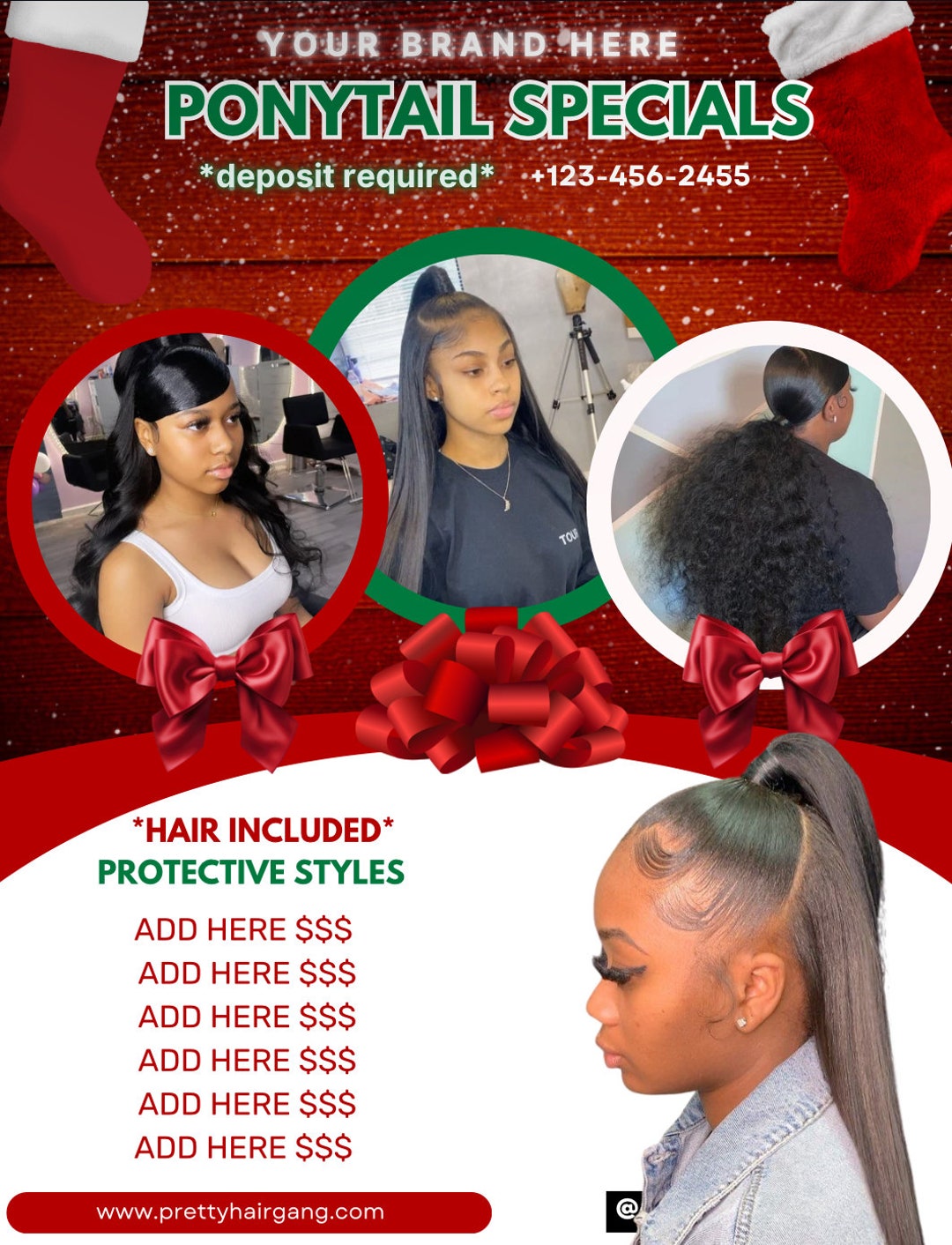 Ponytail Specials Canva Template, Book Now , Editable , Digital ...