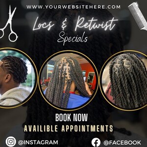 Locs & Styles Flyer ,social Media Dread Locks Flyer ,hair Flyer, Braids ...