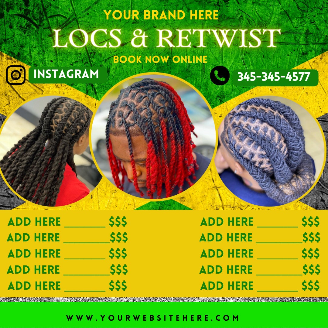 Locs & Styles Flyer ,social Media Dread Locks Flyer ,hair Flyer, Braids ...