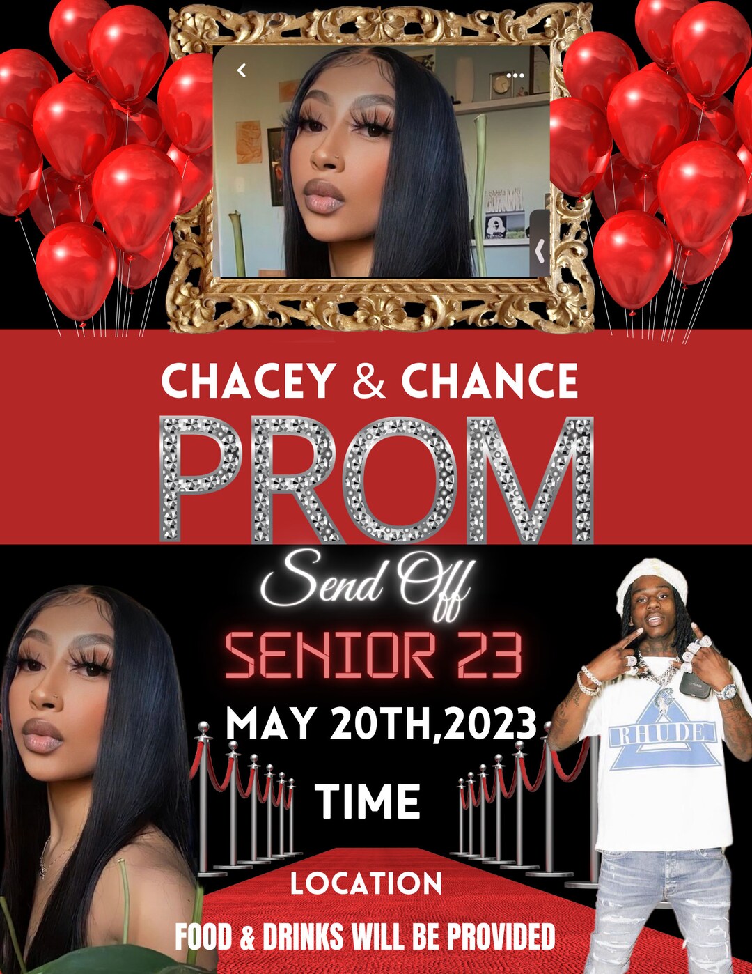 Prom Send off Invitation, Digital Download ,editable, Red Carpet - Etsy