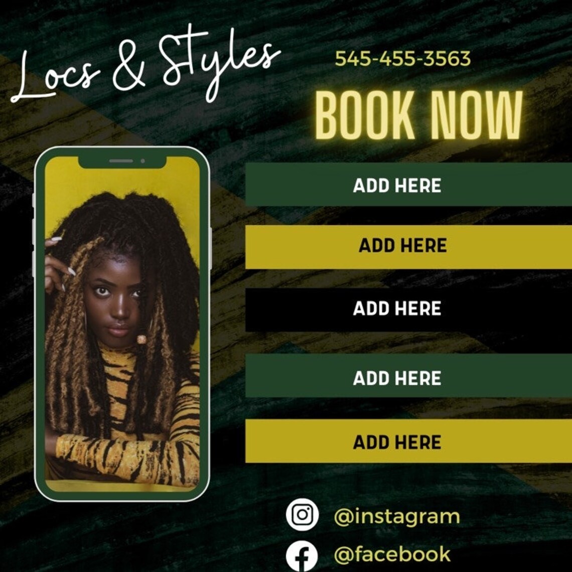 Locs & Styles Flyer ,social Media Dread Locks Flyer ,hair Flyer, Braids ...