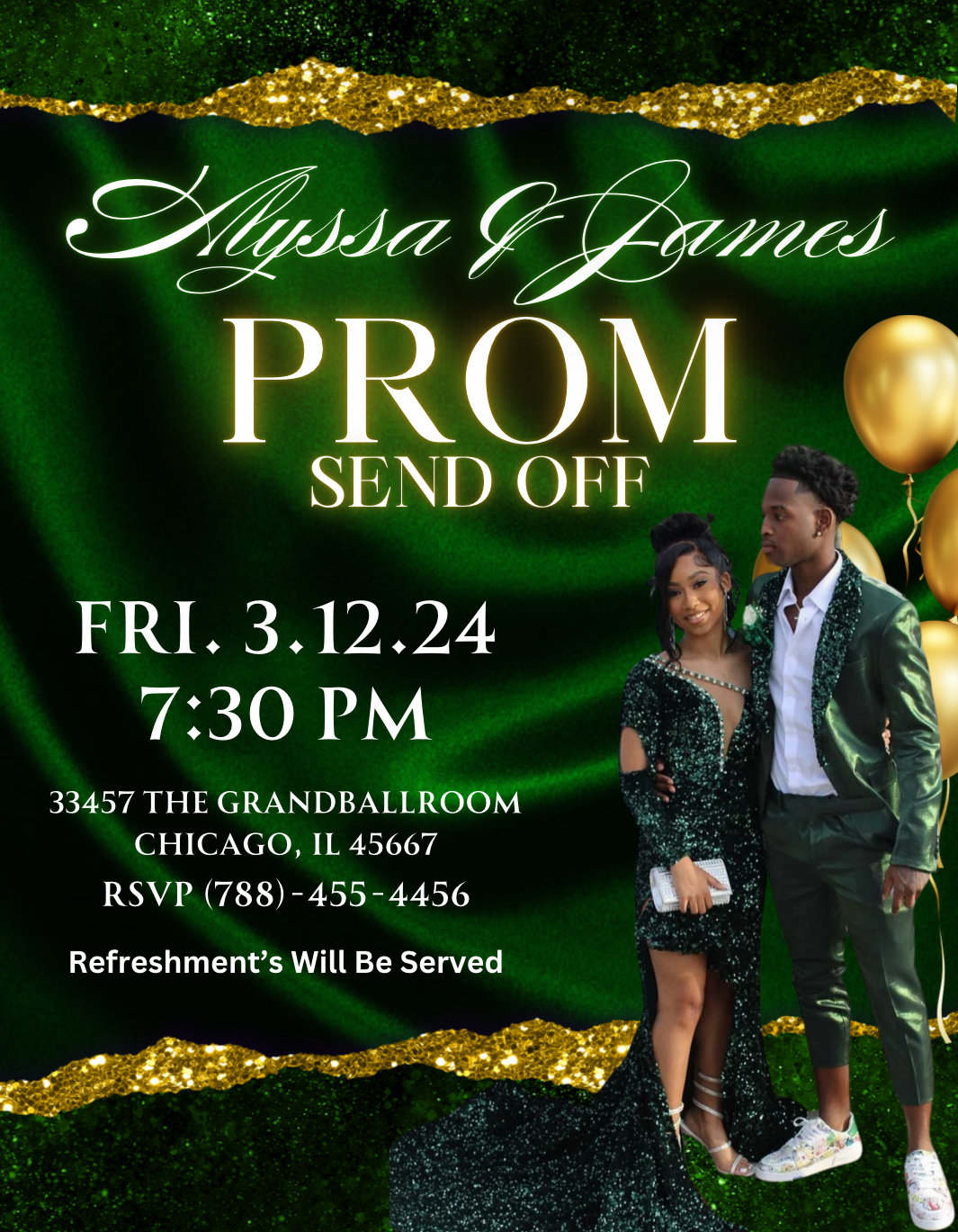 Prom Send off Invite, Editable , Digital Download, Canva Template ...