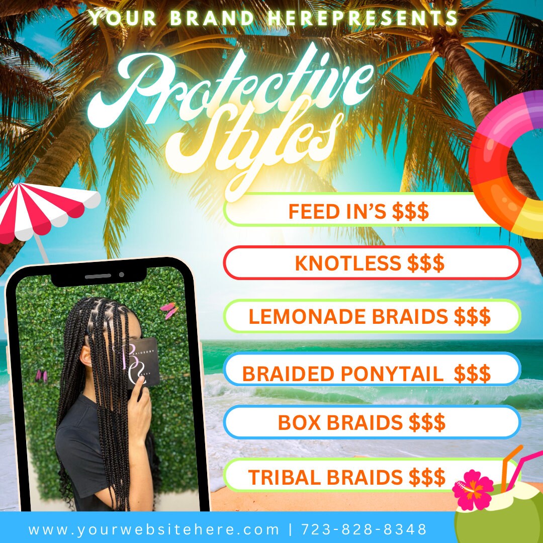 Braid Specials,knotless Braid Flyer, Editable Flyer, Instagram Flyer ...