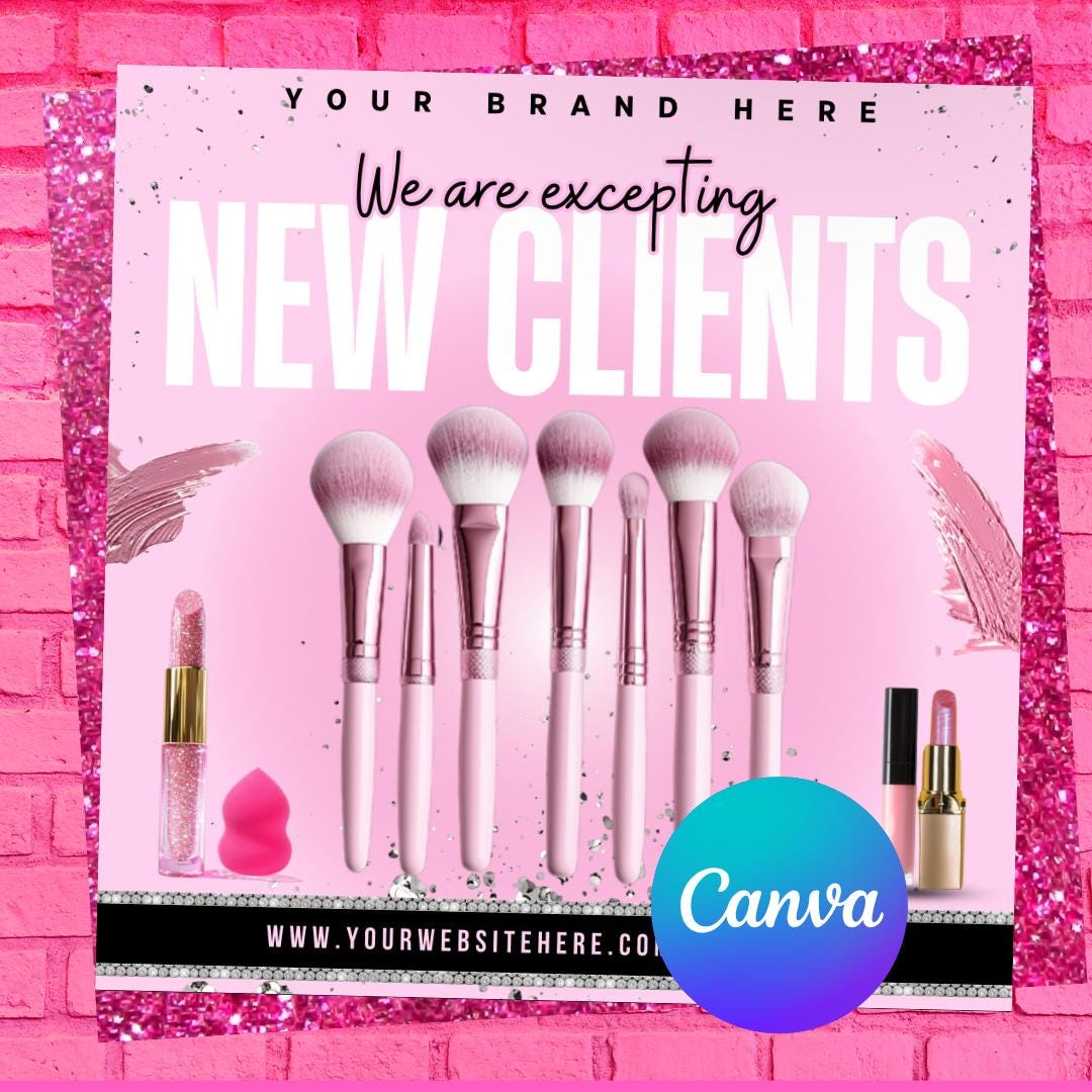 New Clients Flyer , Makeup Artist , Digital Download, Editable With ...