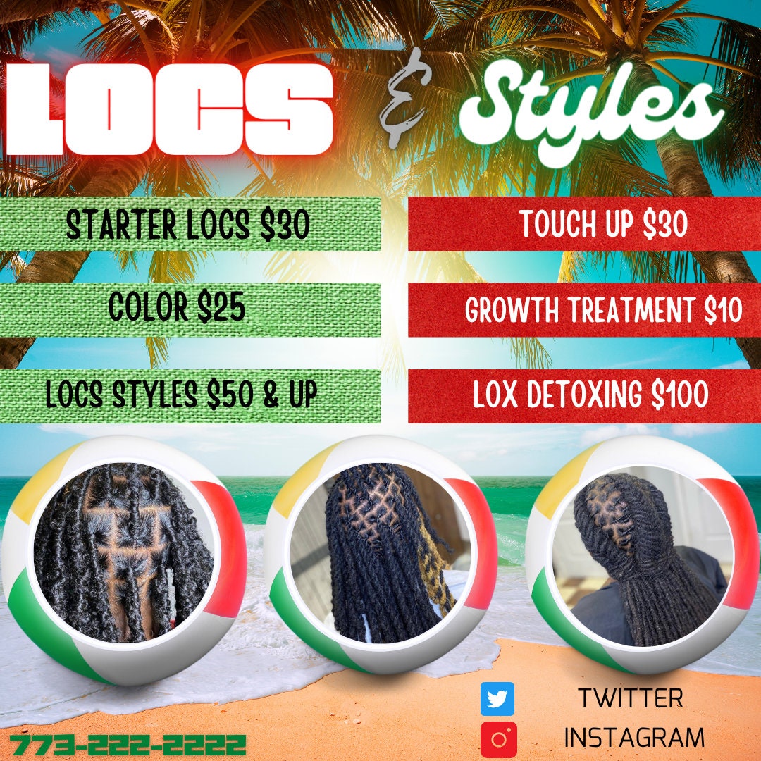 Locs & Styles Flyer social Media Dread Locks Flyer hair - Etsy