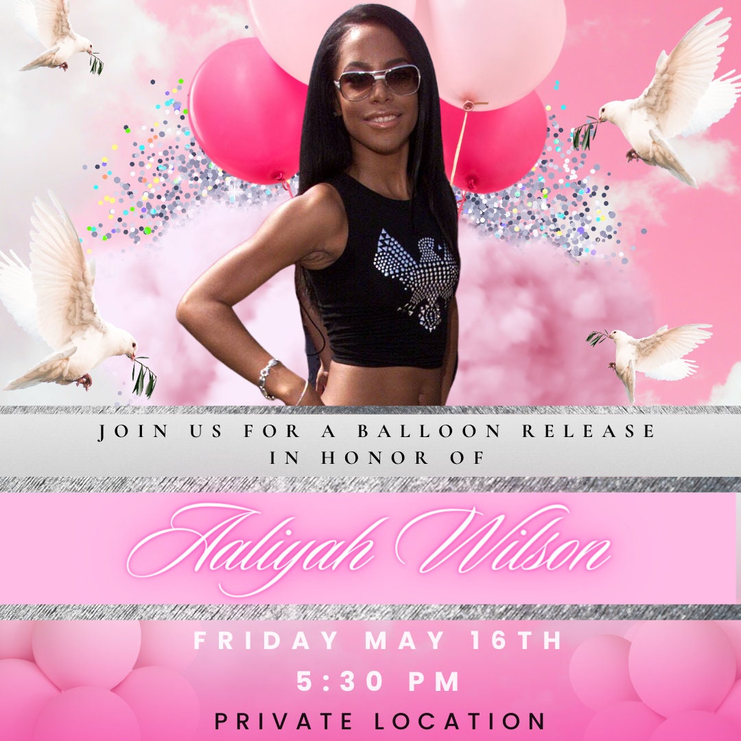 Balloon Release Invite, Pink , Editable , Digital Download, Canva ...
