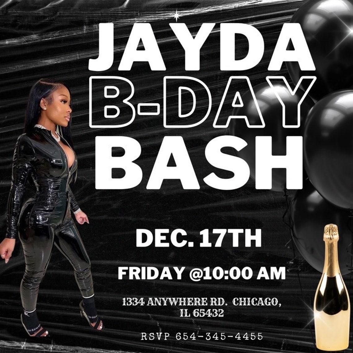 Editable Birthday Flyer Celebration, Social Media Flyer, Pink Birthday ...