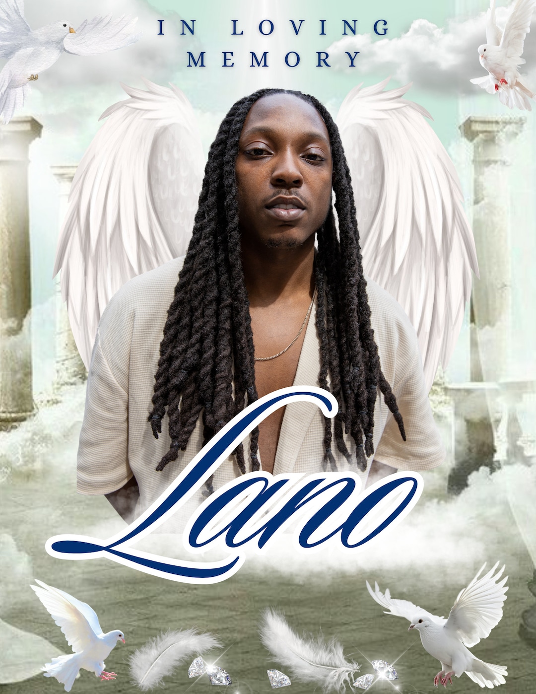 Loving Memory Flyer, Funeral Announcement, Canva, Editable , Digital ...