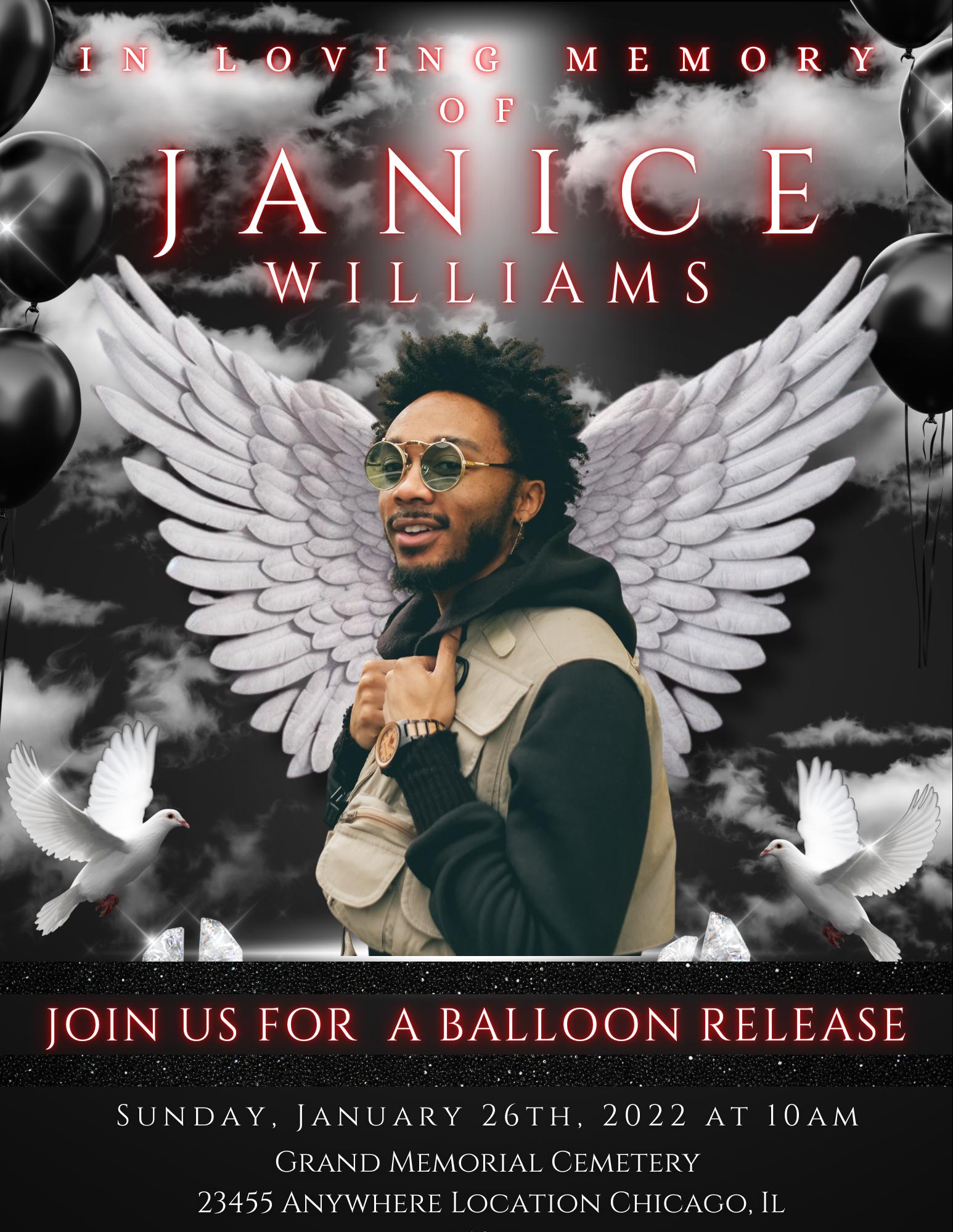 Balloon Release Invitation, Canva Template , Instant Download, Digital ...