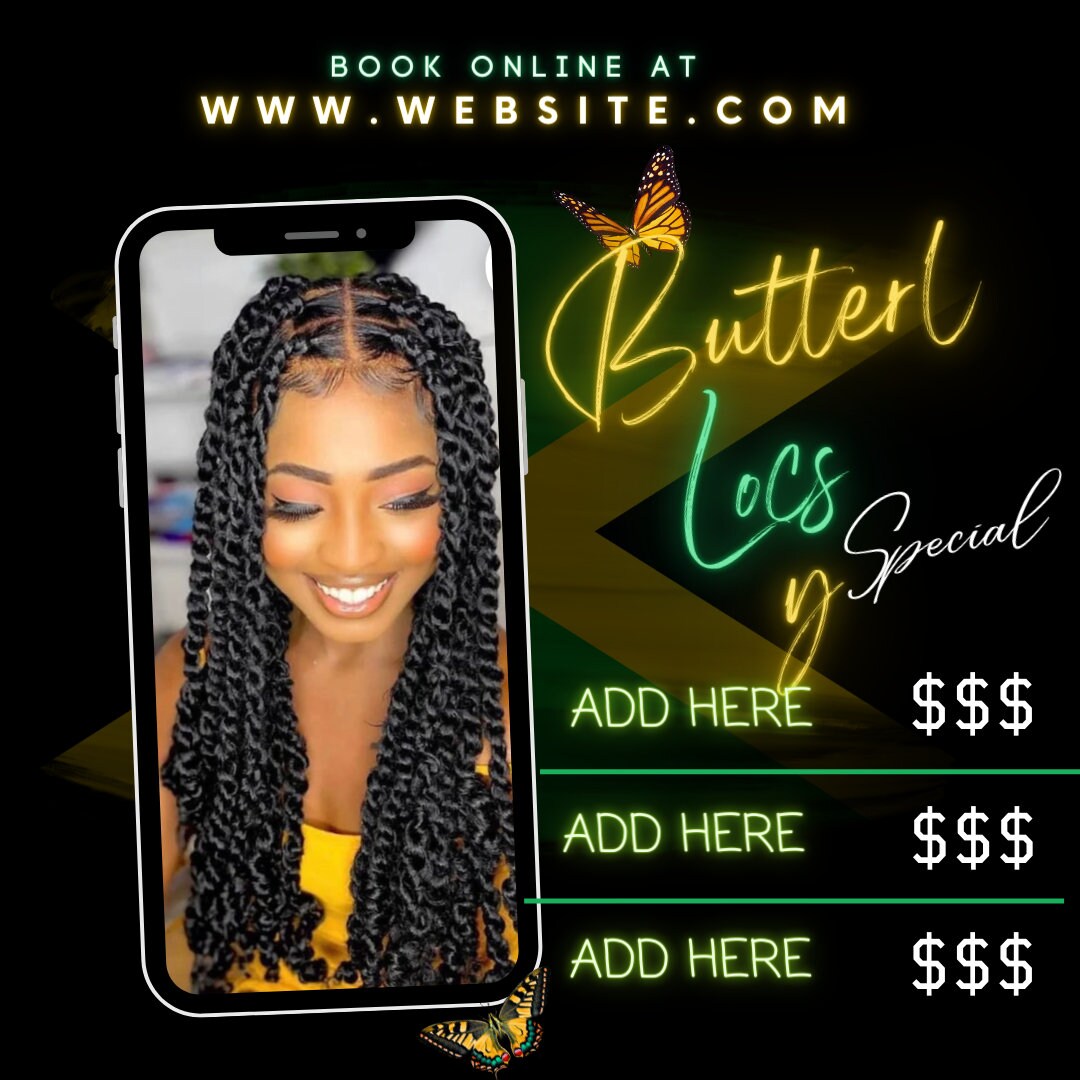 Locs & Styles Flyer Design ,social Media Dread Locks Flyer, Weaving ...