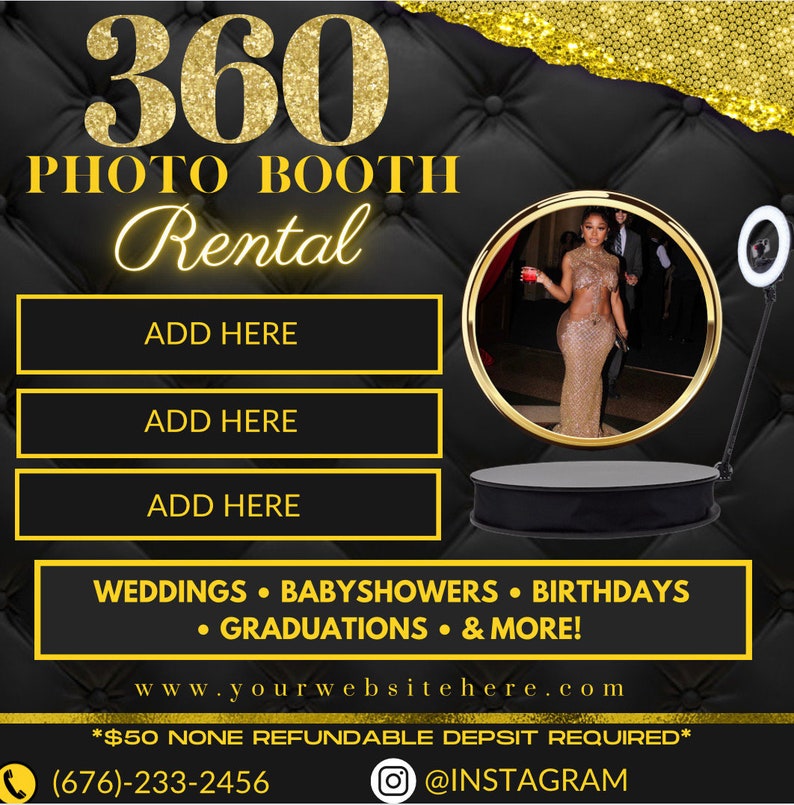 Animated 360 Photo Booth, 360 Flyer, Party Flyer, Edit Canva Template Photo Booth Sale - Etsy
