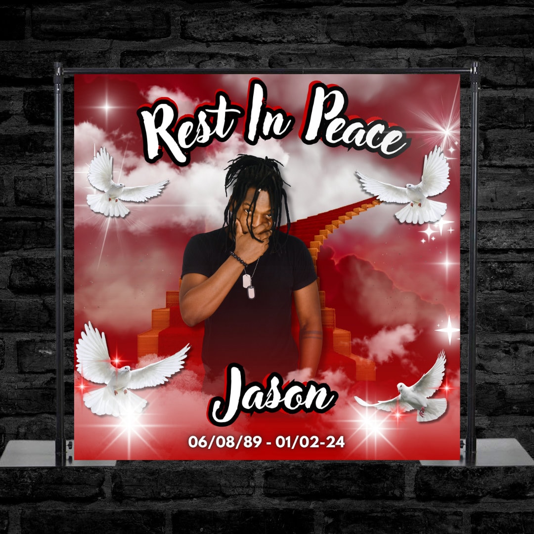 Loving Memory Backdrop , Editable , Canva , Digital Download, Printable ...