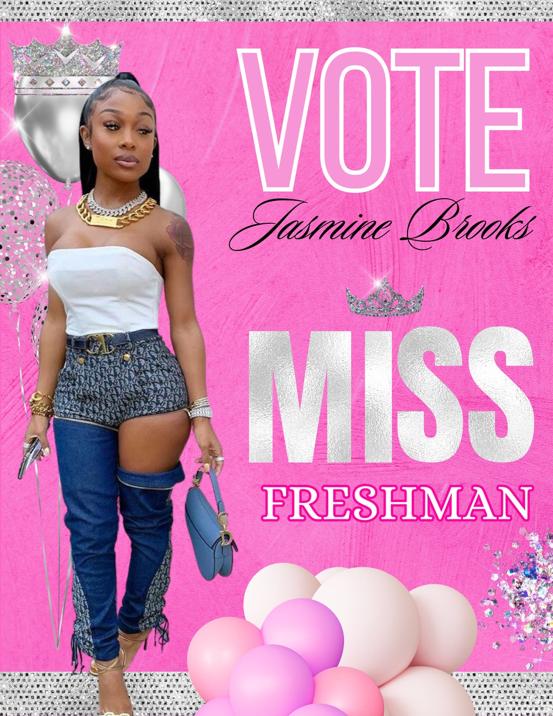 Miss Freshman Canva Template Vote Campaign Digital Do - Etsy