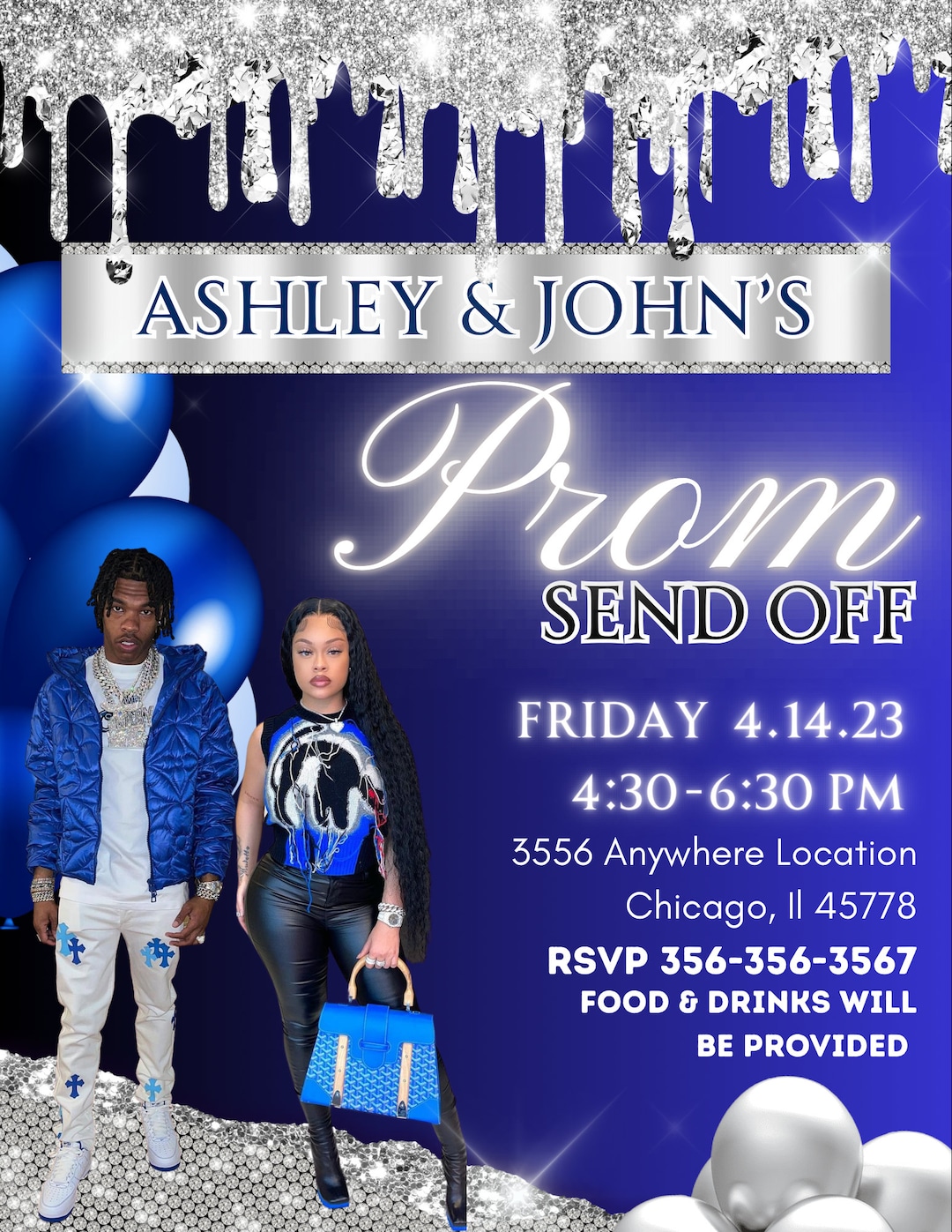 Prom Send off Invite , Invitation , Editable , Canva , Digital Download ...