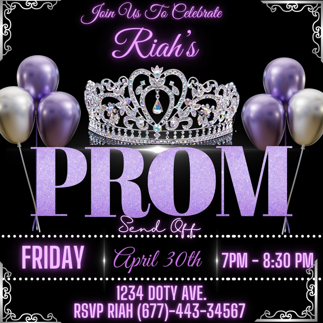 Prom Flyer, PROM Social Media Flyer,homecoming, Election , Edit With ...