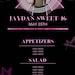 Sweet 16 Menu Card , Menu - Etsy