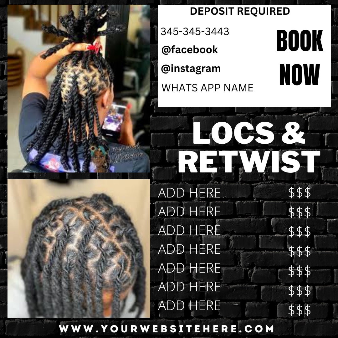 Locs & Styles Flyer ,social Media Dread Locks Flyer ,hair Flyer, Braids ...
