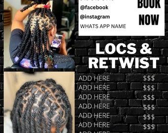 Locs & Styles Flyer ,social Media Dread Locks Flyer ,hair Flyer, Braids ...