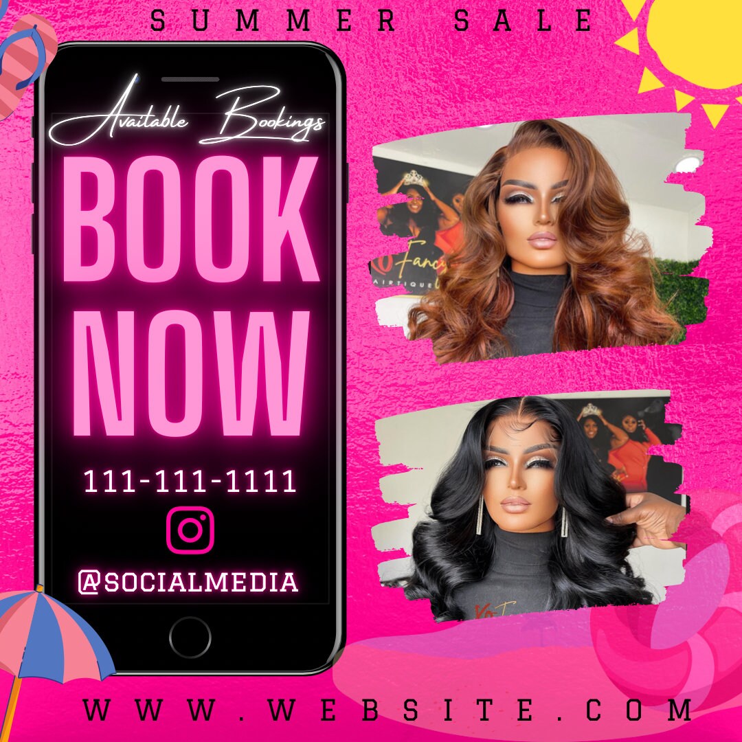 Book Now Flyer Diy Social Media Template Instagram Flyer - Etsy