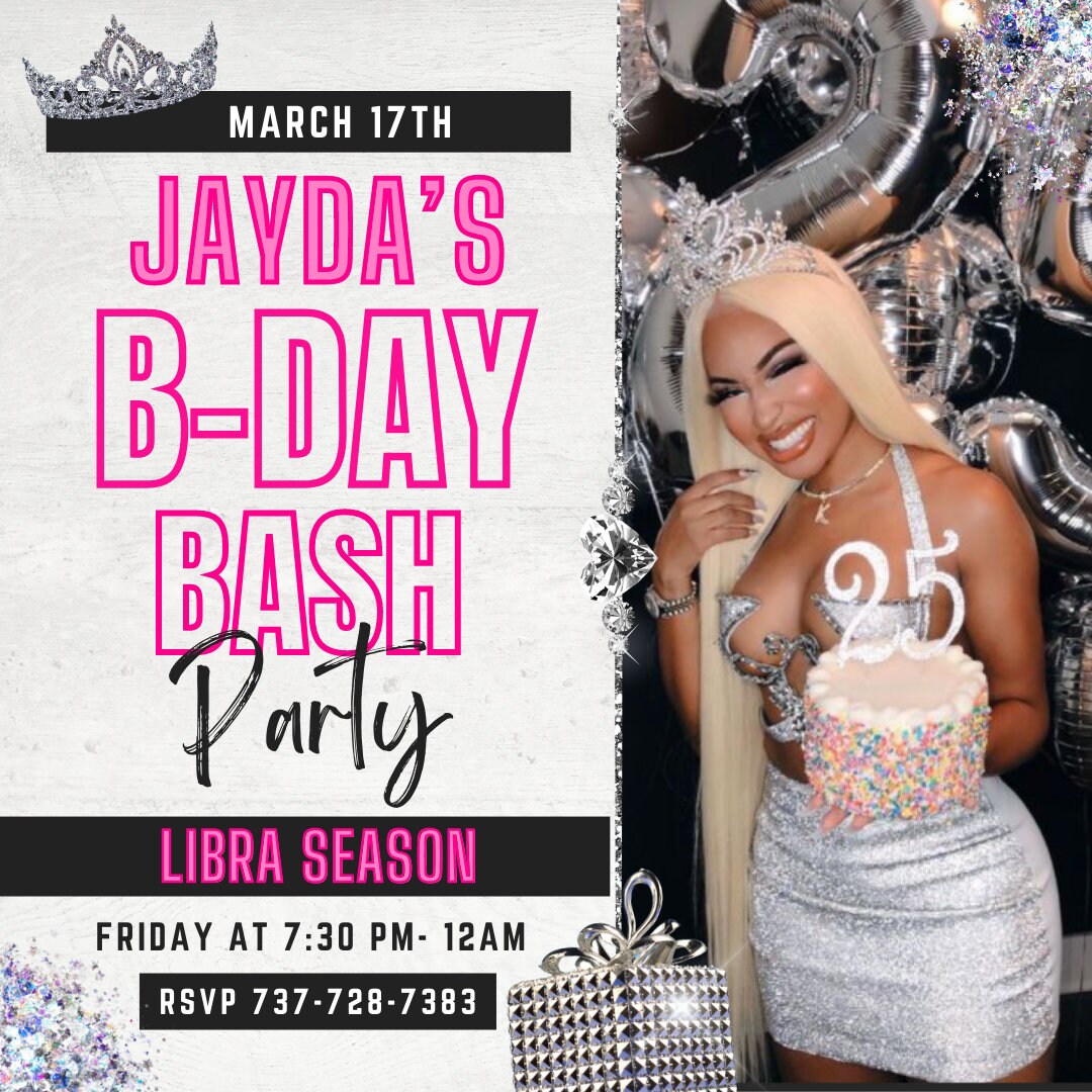 Libra Birthday Bash Flyer, Canva Template, Birthday Party Flyer, Editable Canva Template ...