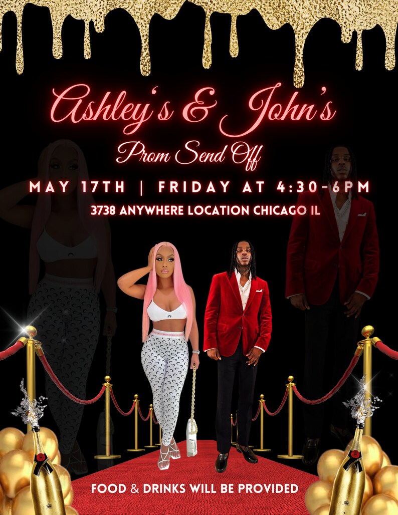 Red Carpet Prom Send off Invitation Digital Instant Download - Etsy