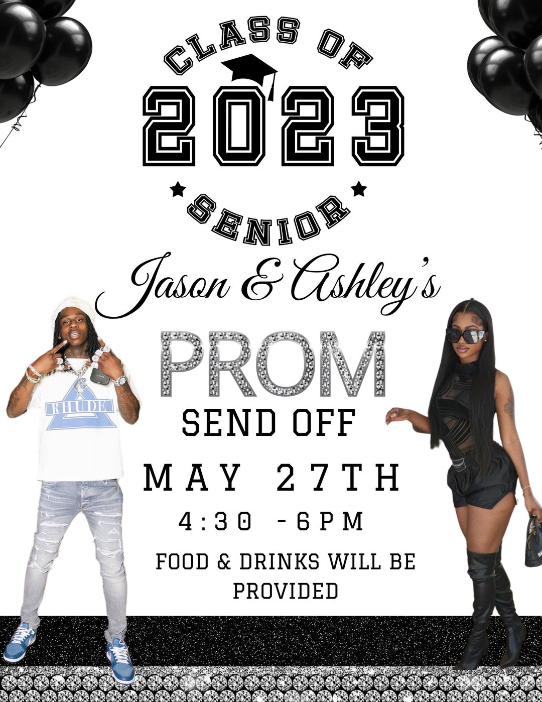 Prom Send off Invitation, Templete, Digital Instant Download ,luxury ...