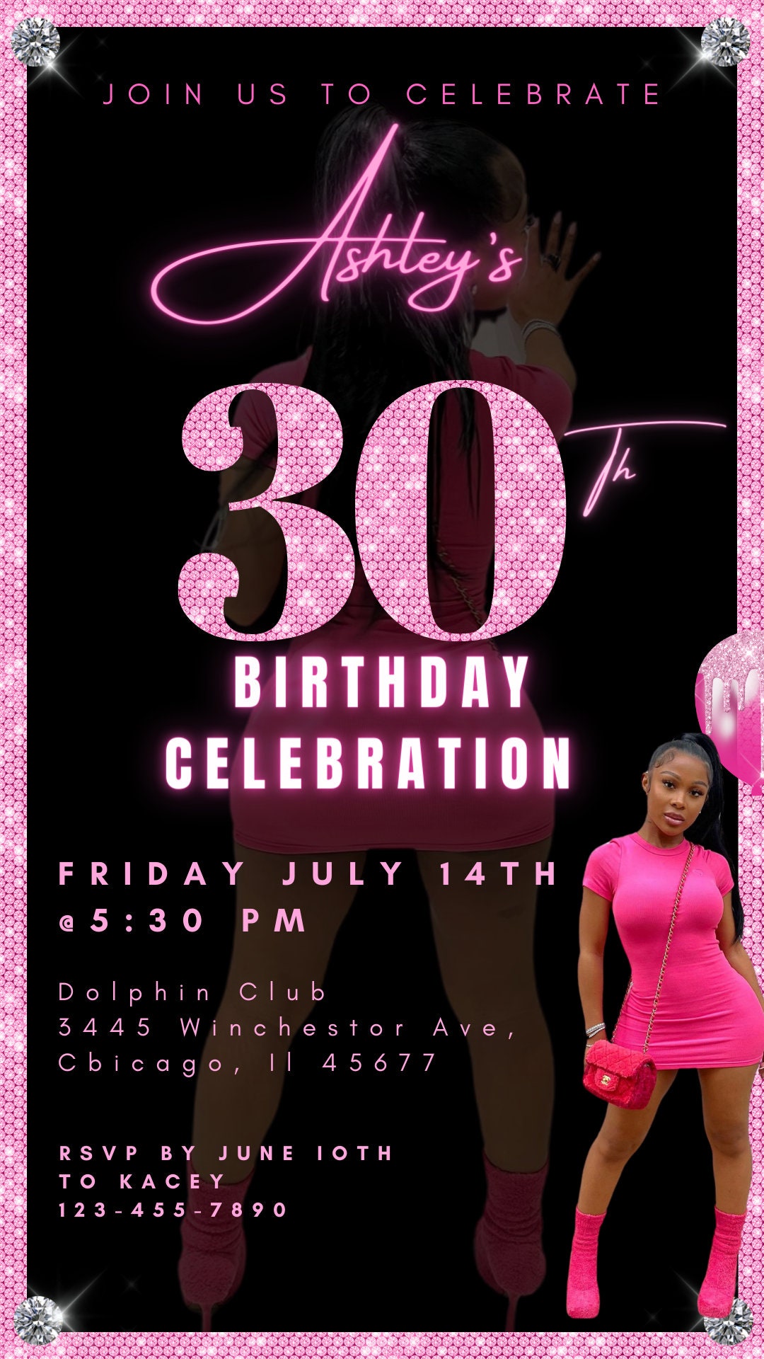 Mobile Birthday Invitation , Animated,editable , Digital Download - Etsy