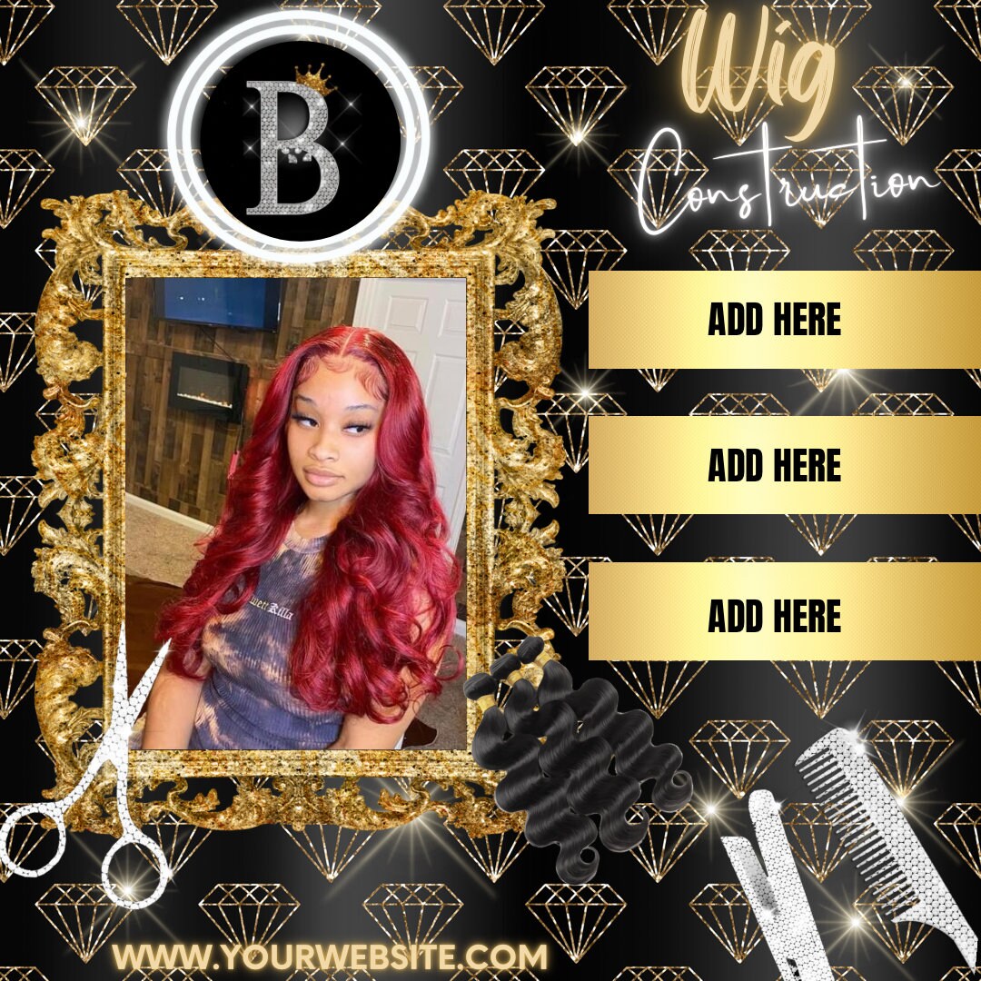 WIG CONSTRUCTION Flyer , Social Media Flyer, Beauty Template,, Hair ...