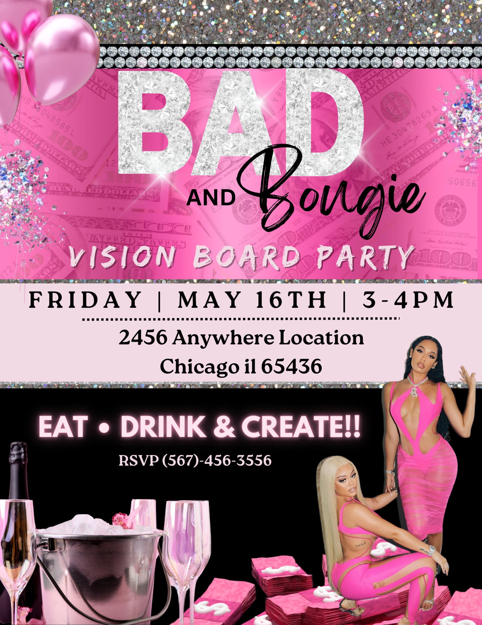 Vision Board Party Flyer Digital Download - Etsy
