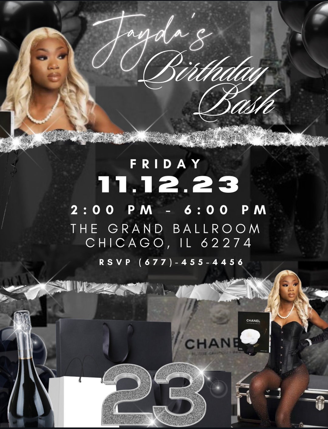 Birthday Bash Invite, Editable , Digital Download, Instant Download ...