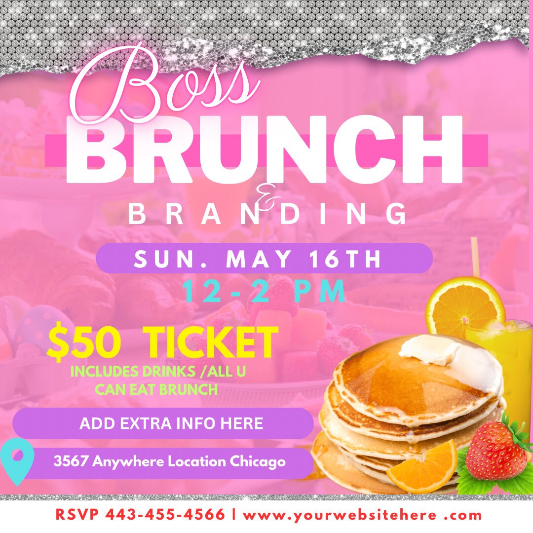 Boss Brunch Editable Canva Template | Digital Download - Etsy