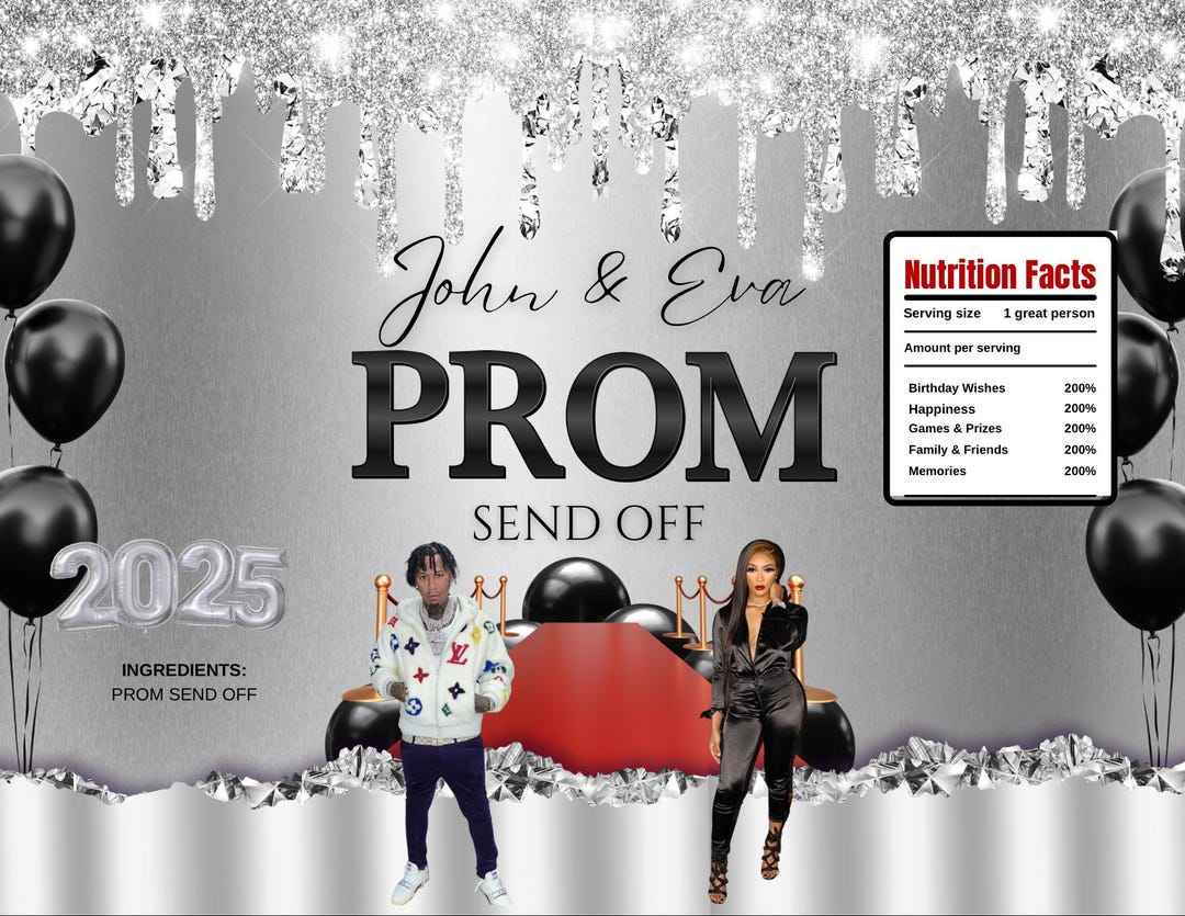Prom Water Bottle Label Design ,red Carpet , Canva, Digital Download ...