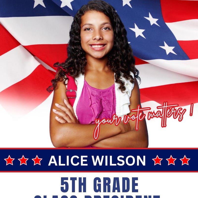 School Vote for Me Poster - Etsy