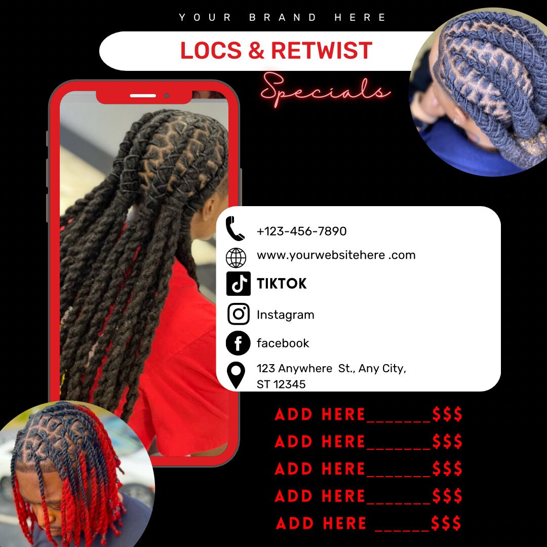 Dread Locks Styles Flyer, Social Media Dread Locks Styles Flyer, Haar ...
