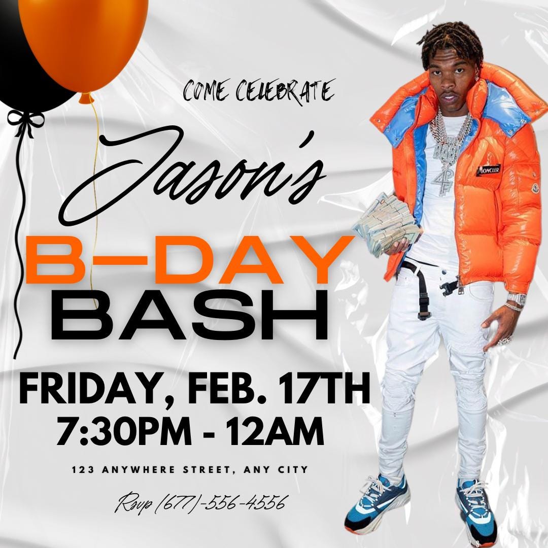 Birthday Bash Invite, Editable , Digital Download , Printable , Edit ...