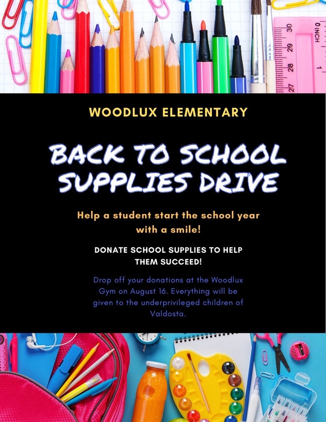 Back to School Supply Drive Flyer School Fundraiser DIY - Etsy