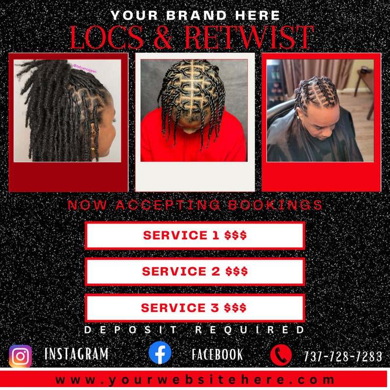 Locs & Styles Flyer ,social Media Dread Locks Flyer ,hair Flyer, Braids ...