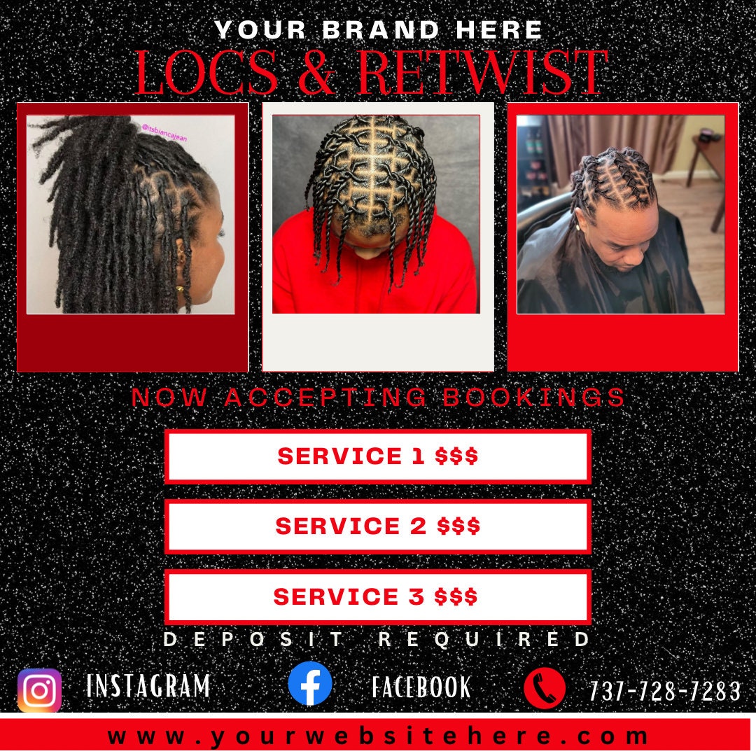 Locs & Styles Flyer ,social Media Dread Locks Flyer ,hair Flyer, Braids ...