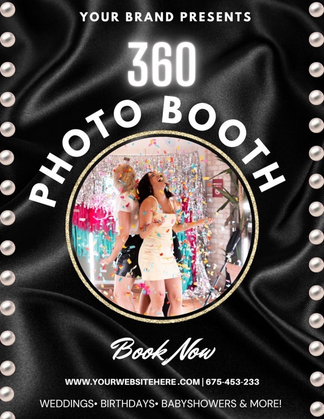 360 Photo Booth, 360 Flyer, Party Flyer, Edit Canva Template Photo ...
