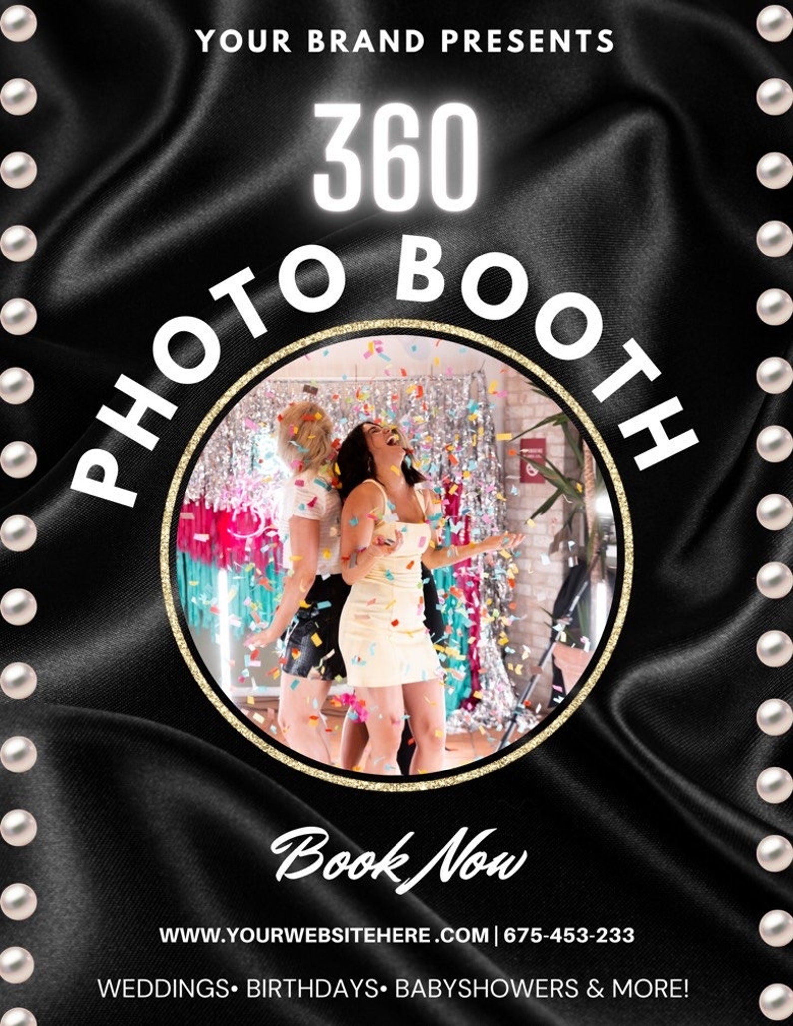 360 Photo Booth 360 Flyer Party Flyer Edit Canva Template - Etsy