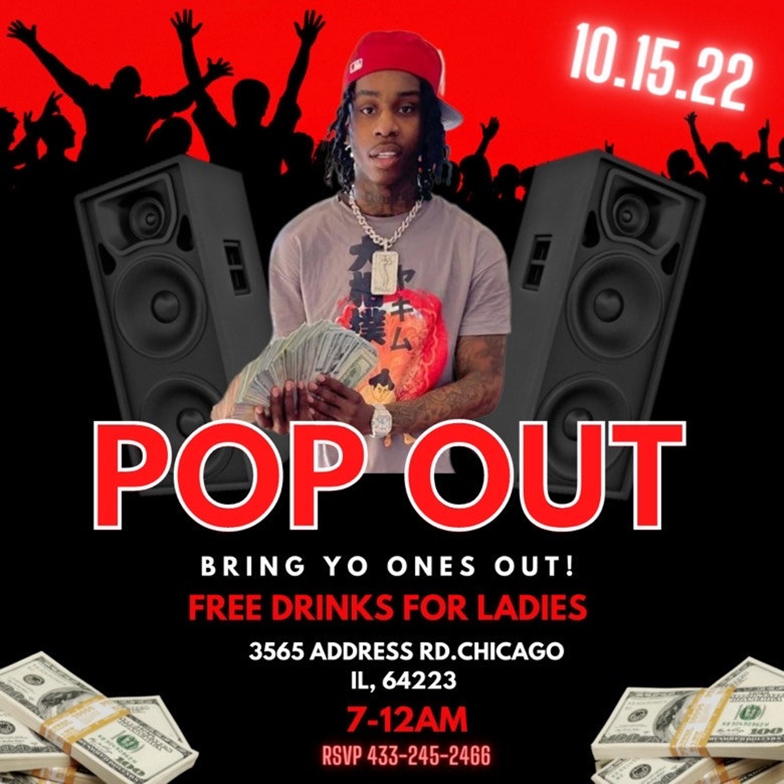 Party Invite, Twerk Contest Party Flyer Social Media Social Flyer,diy ...