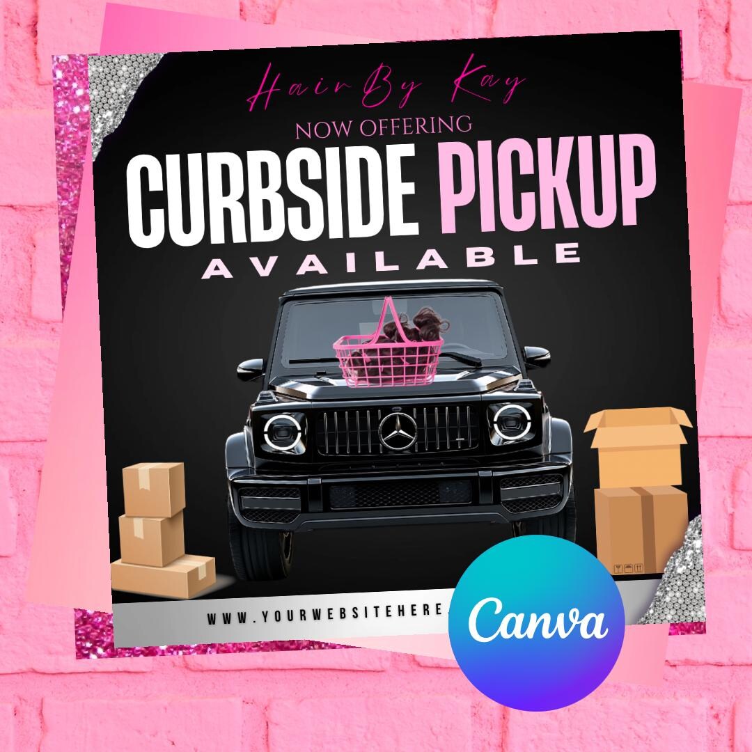 Curbside Pickup Available Flyer, Digital Download , Editable With Canva ...