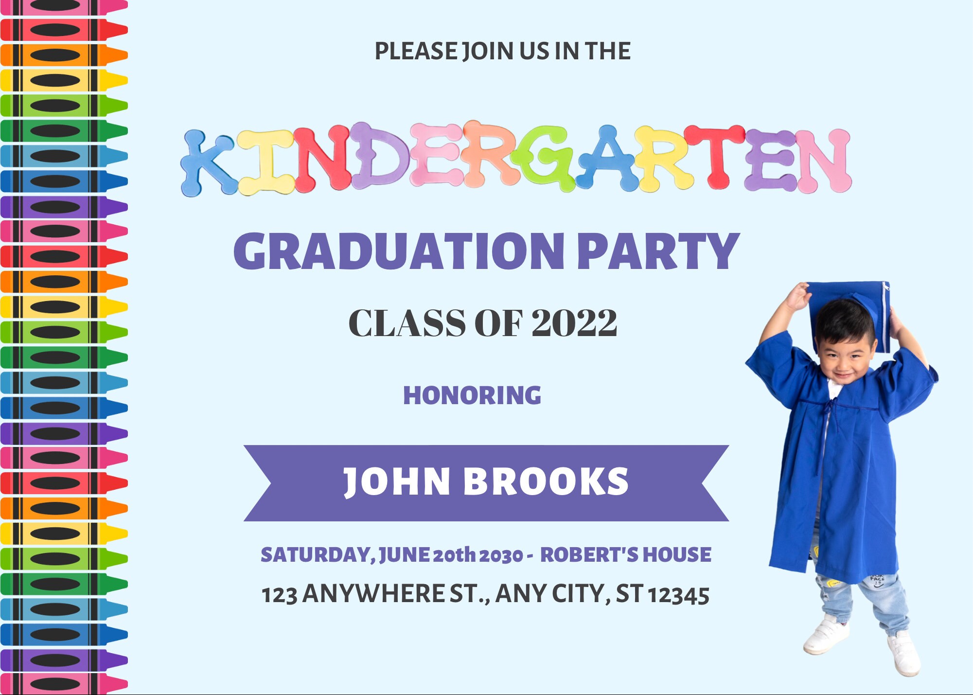 Kindergarten Graduation Party Invitation Grad Party Invite - Etsy