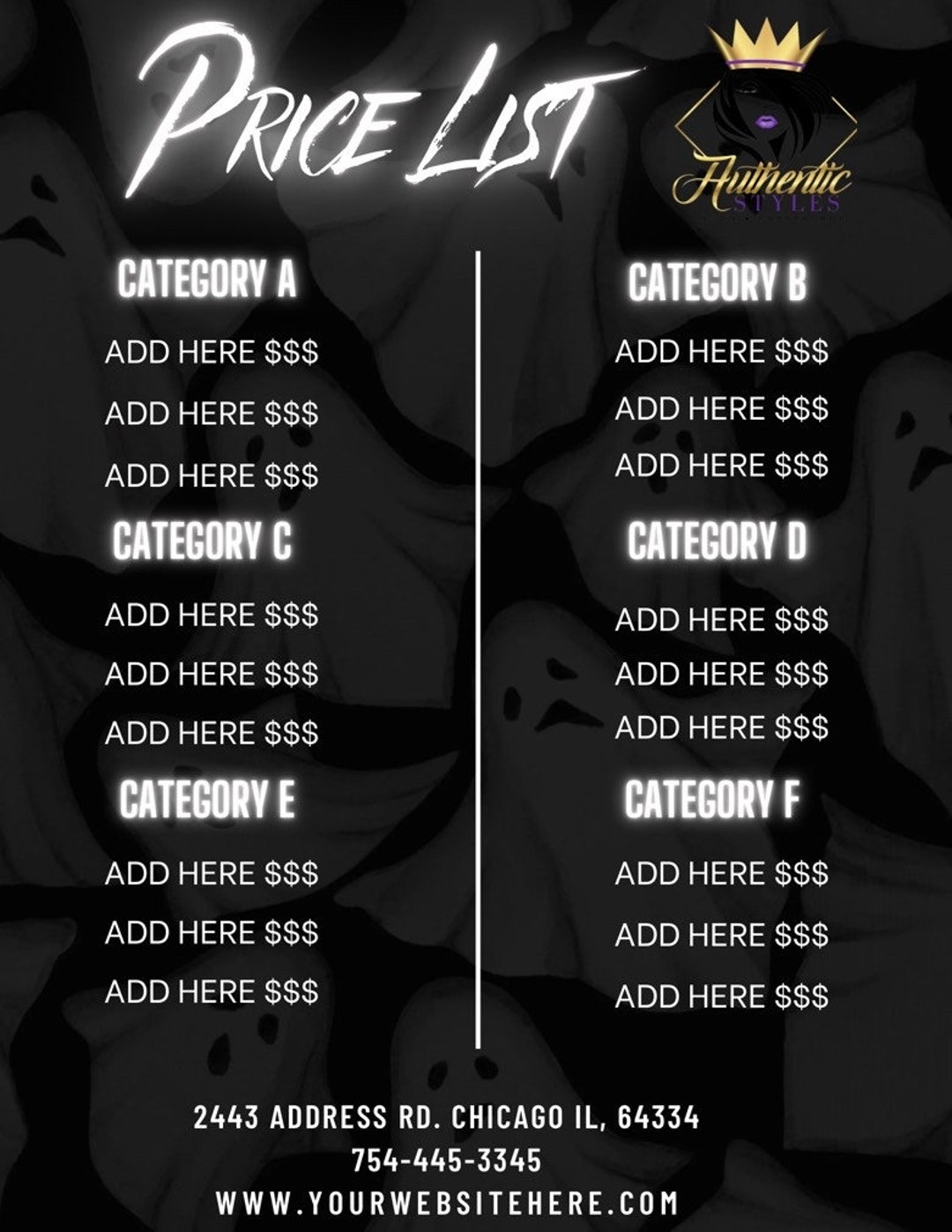 Price List Flyer, Social Media Flyer, Editable, Instant Download ...