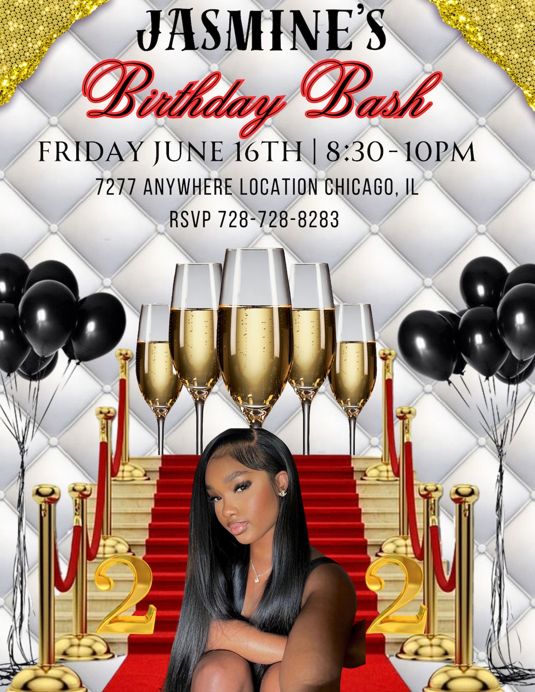 Birthday Bash Invite , Invitation, Birthday, Editable, Digital Download ...